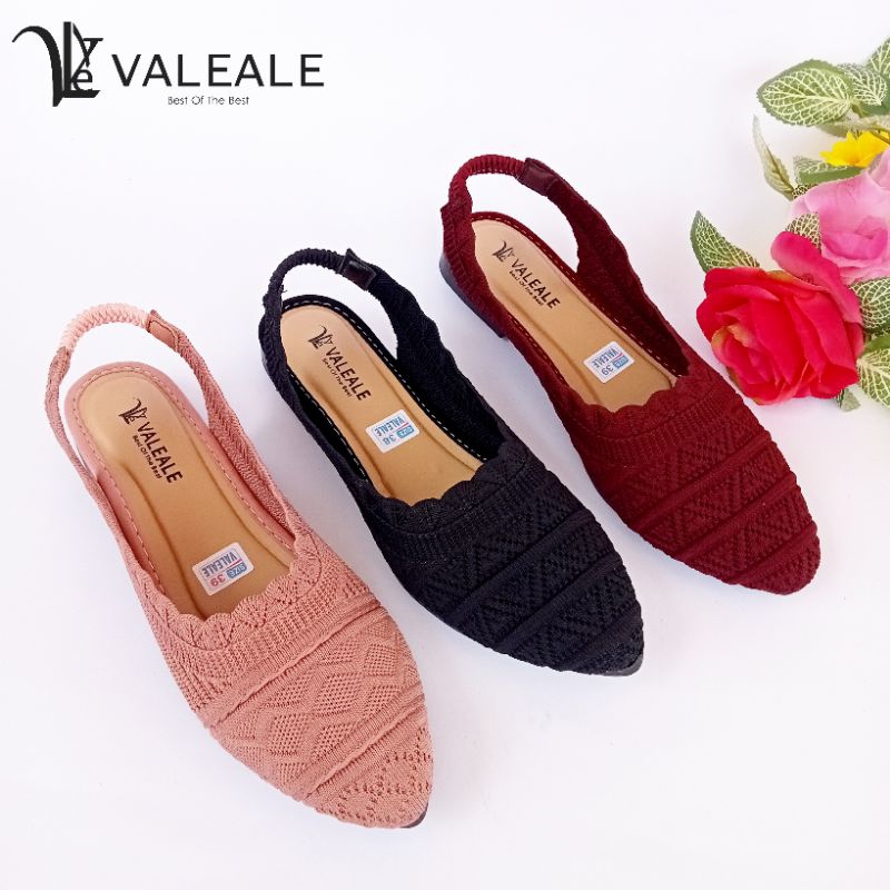 Jual Sepatu Sandal wanita Rajut Import renda bergelombang tali belakang ...