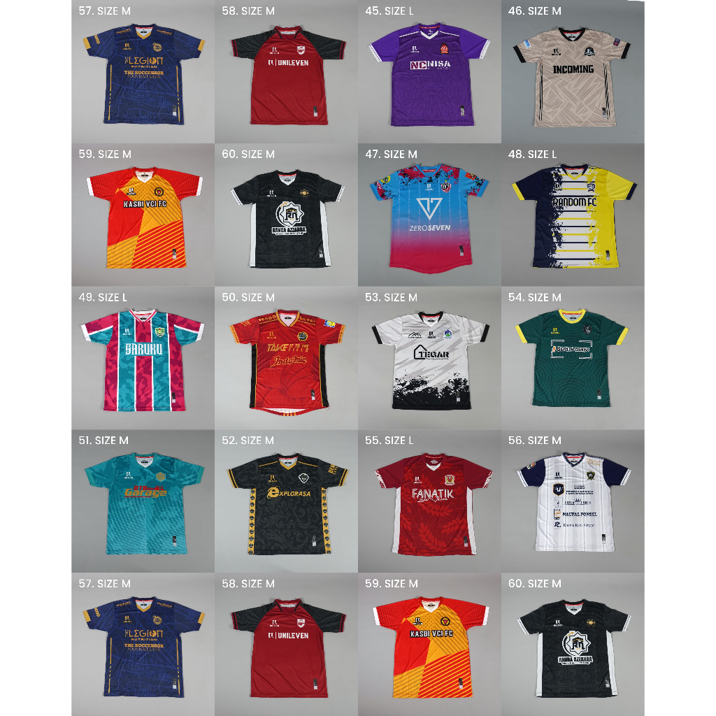 Jual Jersey FUTSAL / BOLA sampel Murah UNILEVEN 49-72 | Shopee Indonesia