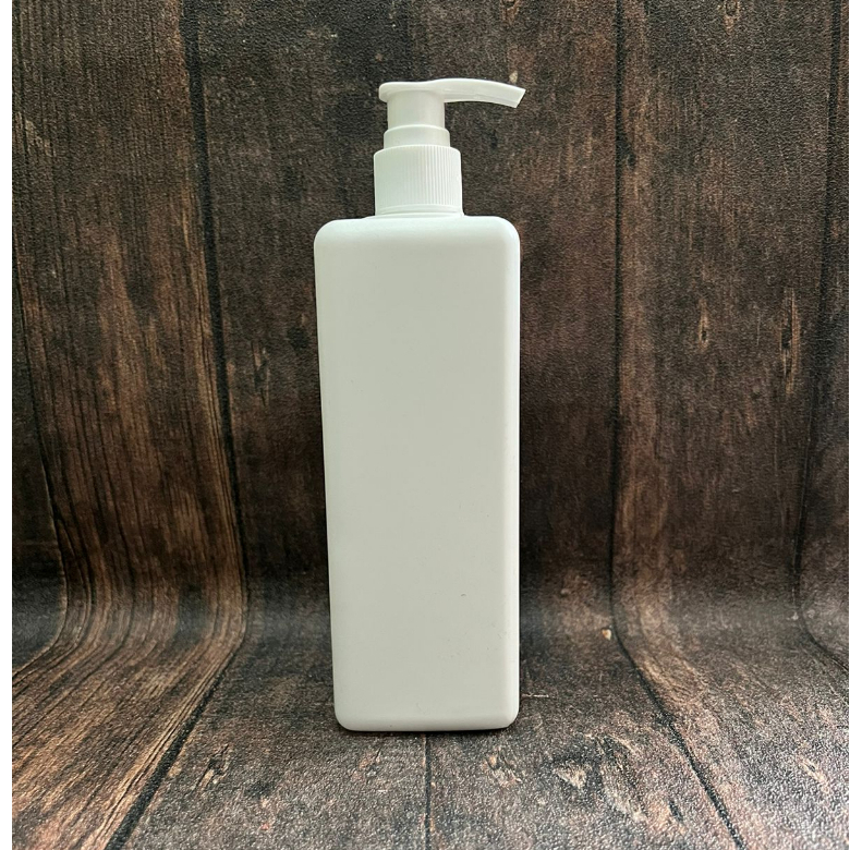 Jual Botol Putih Kotak HDPE 500ml N24 PUMP / 500 ml Putih Kotak HDPE N24 tutup PUMP ( Bisa ...