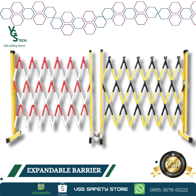 Jual Board Barrier Lipat Traffic Road Safety Expandable Barrier PVC ...