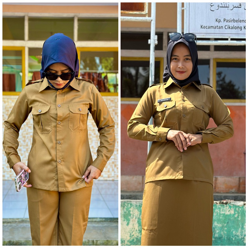 Jual Seragam khaki pns Wanita Baju Dinas pemda wanita | Shopee Indonesia