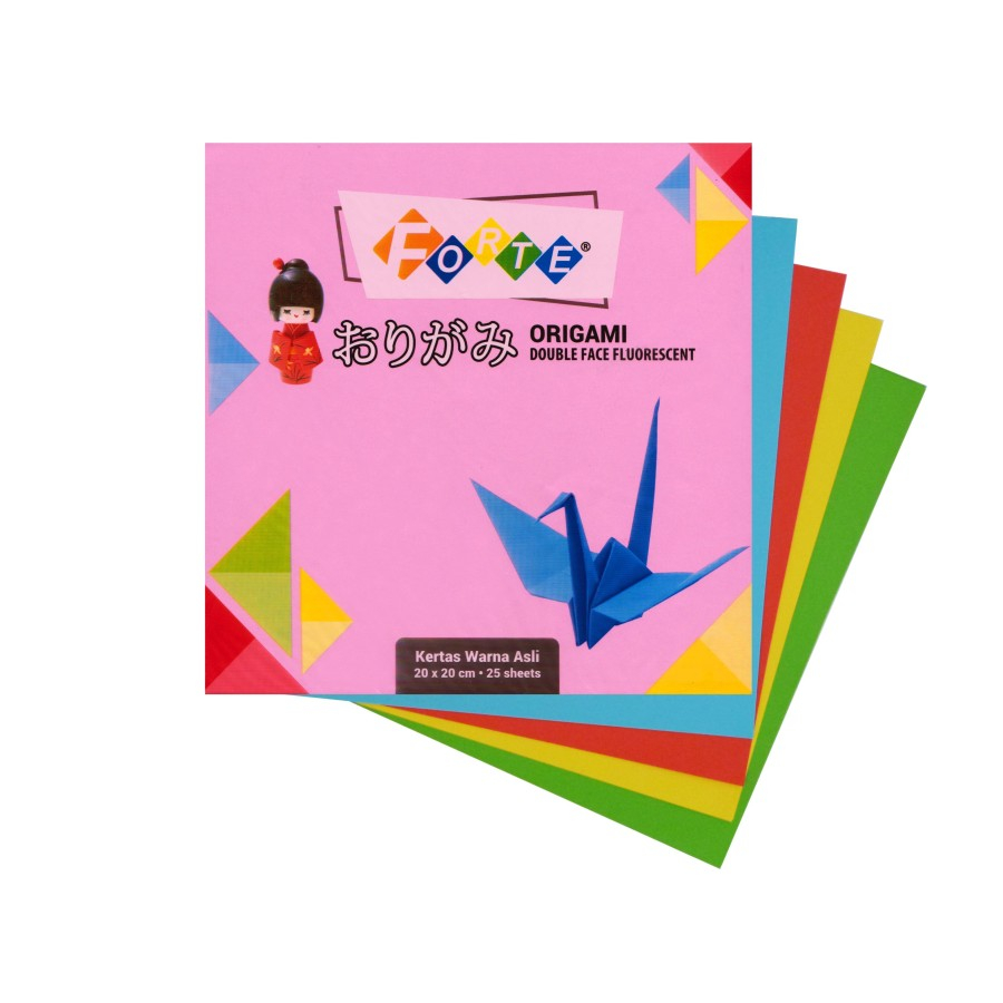 Jual Kertas lipat Origami FORTE dua sisi ukuran 20 x 20 cm isi 25 ...