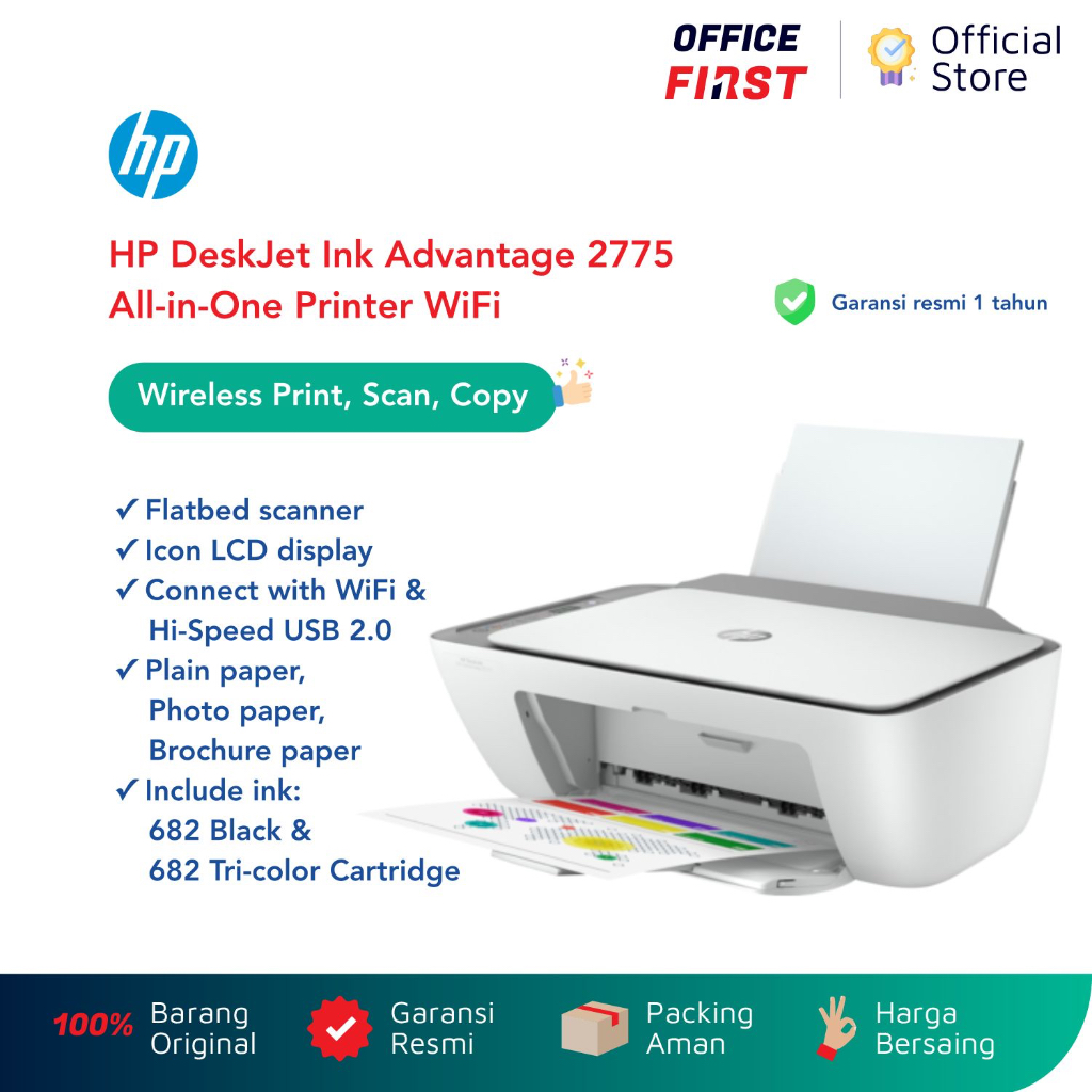 Jual HP DeskJet Ink Advantage 2775 All in One Printer WiFi Print Copy ...