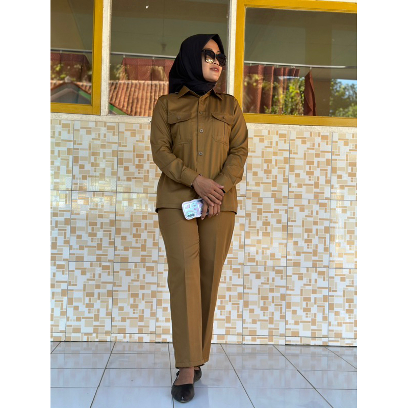 Jual Seragam khaki pns Wanita Baju Dinas pemda wanita | Shopee Indonesia