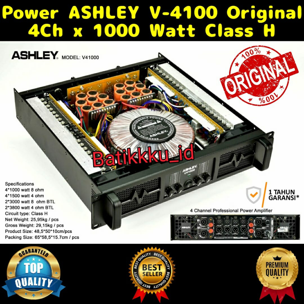 Jual Power ASHLEY V41000 V 41000 ORIGINAL 4 X 1500 WATT CLASS H 4CH | Shopee Indonesia