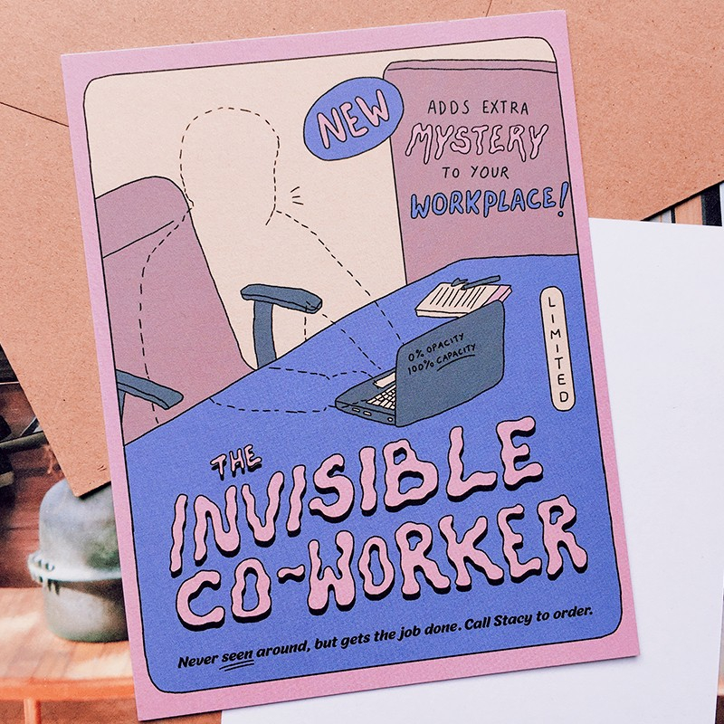 Jual The Invisible Co-Worker - Greeting Card / Mini Art Print | Shopee ...