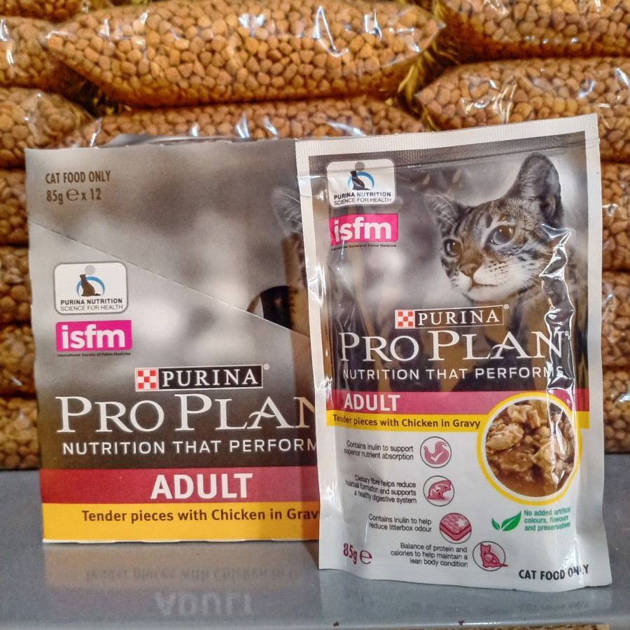 Jual (12 PCS) Proplan pouch adult chicken 85 gr - wet food Pro plan cat ...