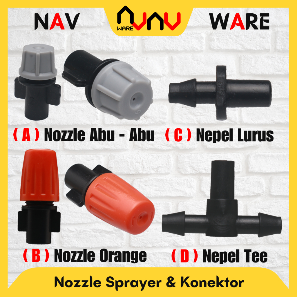 Jual Mist Nozzle Head Sprayer Orange / Spuyer Abu – Abu / Konektor ...