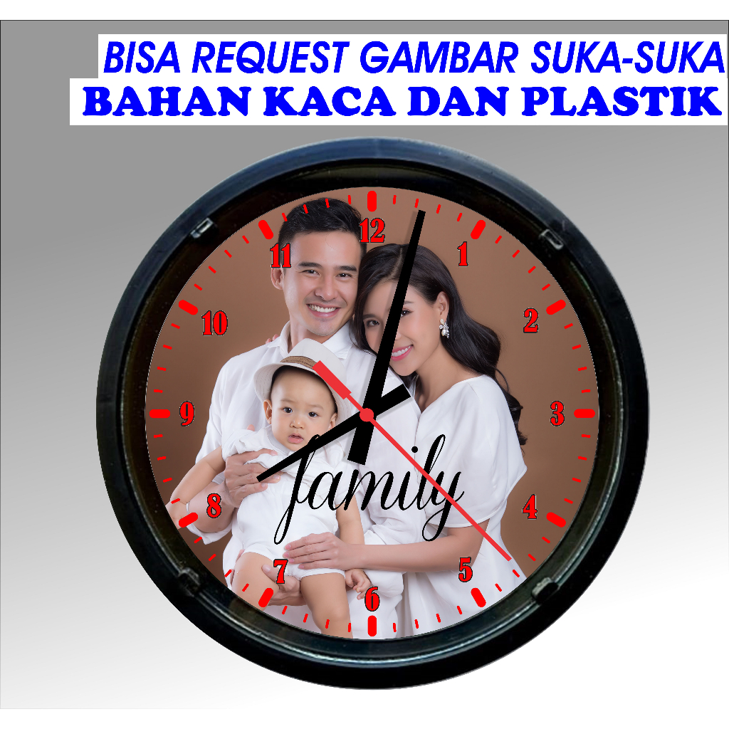 Jual Jam Dinding Custom Tempel Tembok Murah Aesthetic Ruang Tamu Ukuran ...