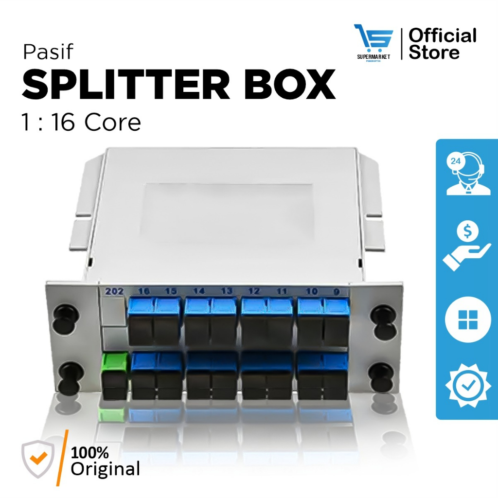 Jual Passive Splitter BOX 1/16 SC Fiber Optic Pasif Spliter BOX FTTH ...