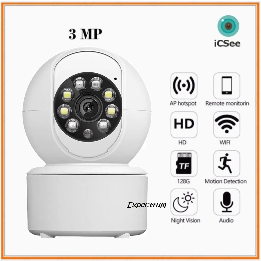 Jual Smart IP Camera ICSEE 3MP UHD Infra Red IPCAM CCTV H265X. DUALIGHT ...