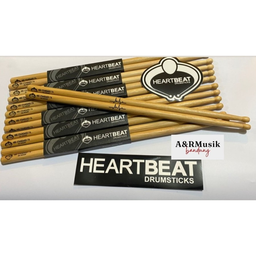 Jual Stick Drum Heartbeat / Stik Drum Hickory Oval Accorn Round Tip ...