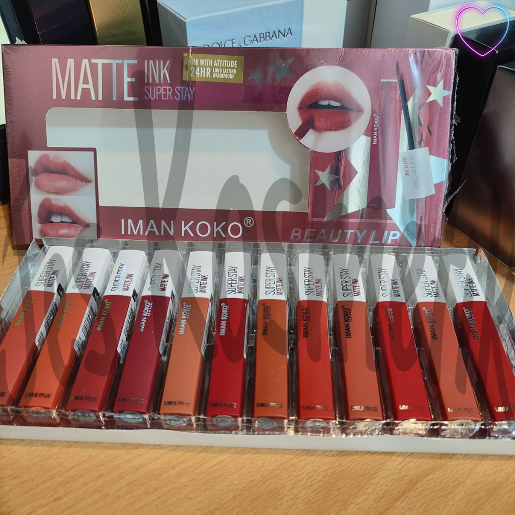 Jual Iman Koko Lipcream Barcode Superstay Matte Ink 1 Box Isi 12 Pcs ...
