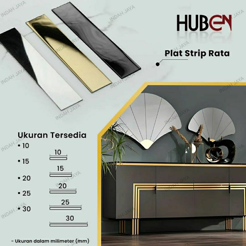 Jual List Plat Strip Stainless SS Rata Huben PSR - Panjang 305 x Lebar ...