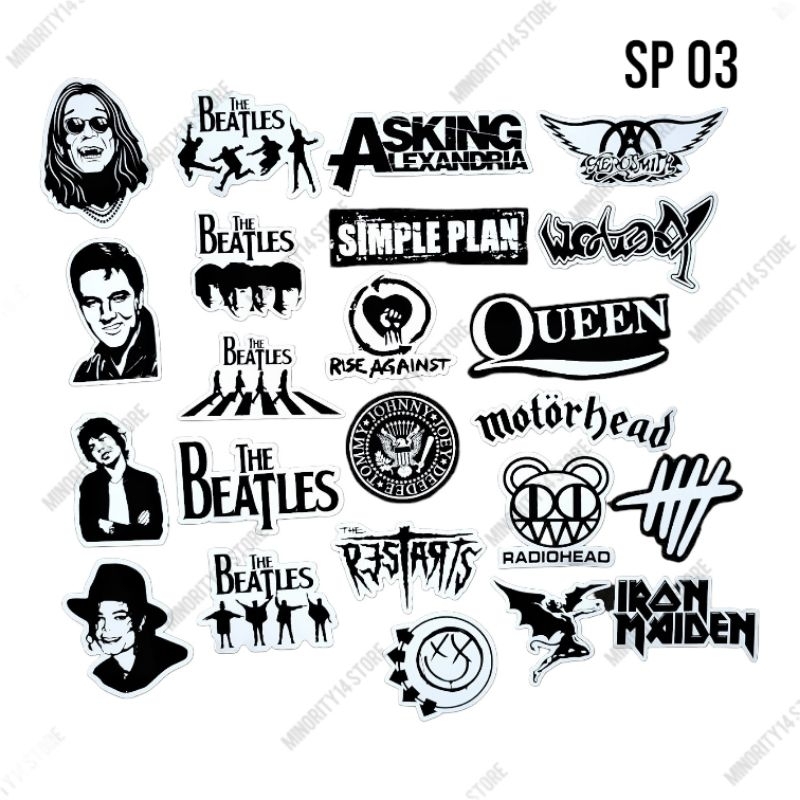 Jual Stiker Pack Stiker Brand Stiker Band Musik Punk Rock Metal ...