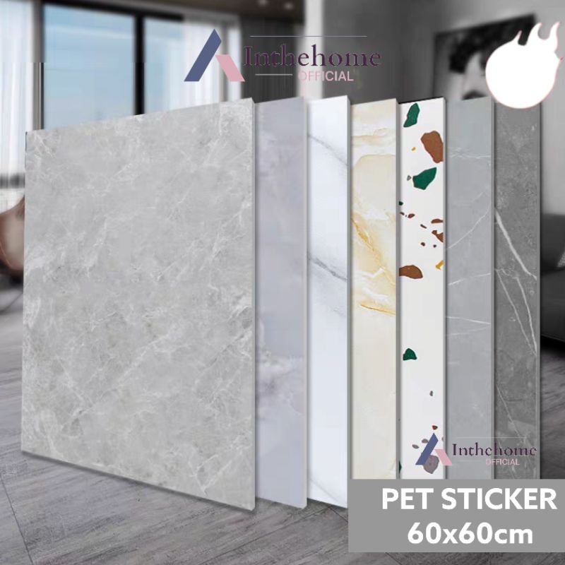 Jual {PAKER 5 LEMBAR) Wallpaper dinding Vinyl Marble 60 x 60 cm 0,3cm ...