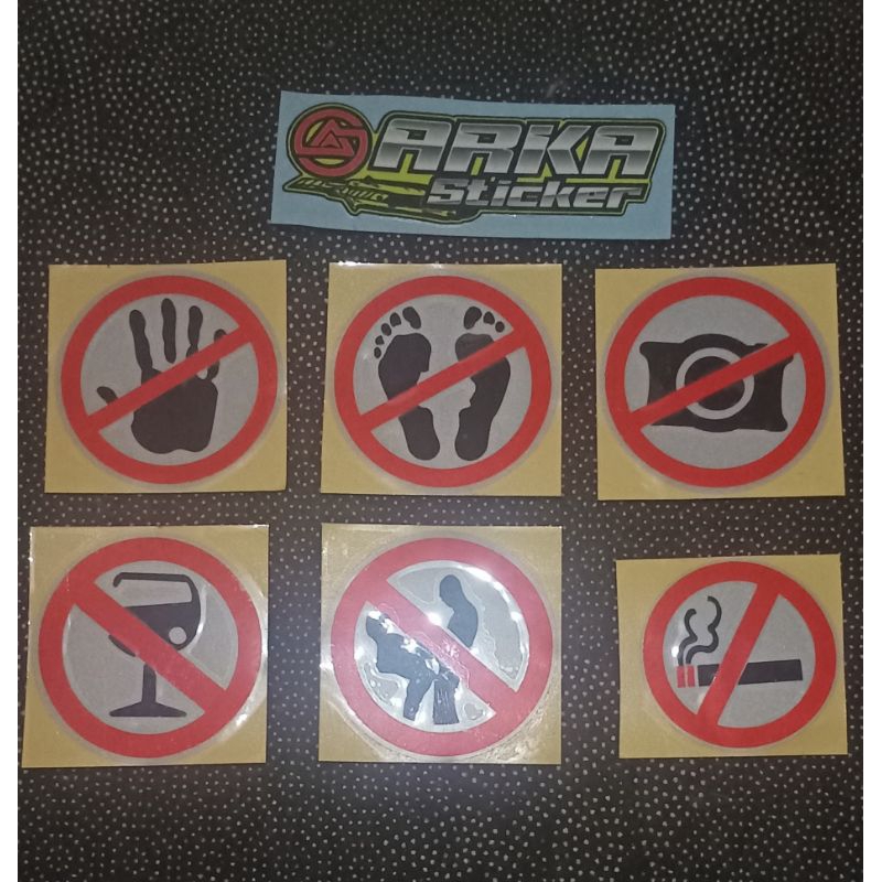 Jual STICKER DI LARANG PEGAN,KAKI,KAMERA,ROKOK UKURAN 5X5CM | Shopee ...