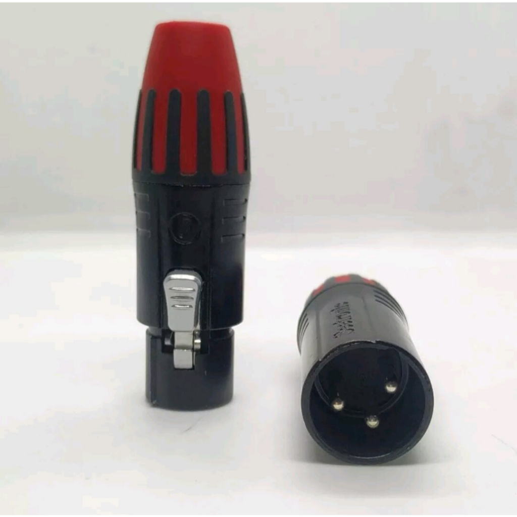 Jual Sepasang Connector XLR Male & Female 3-Pin SEETRONIC SCMM3-BG RED & SCMF3-BG RED ORIGINAL ...