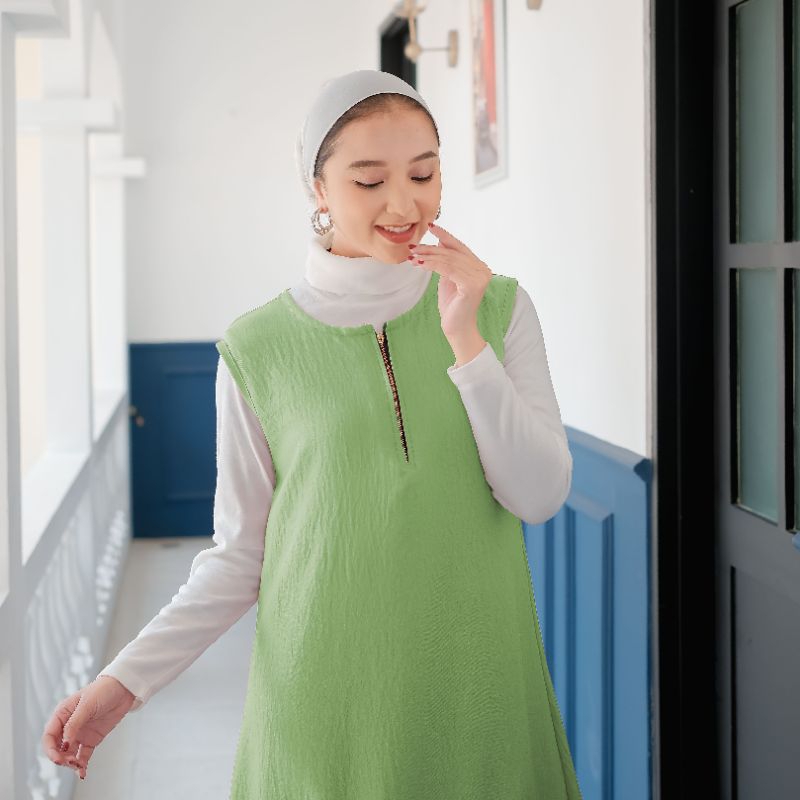 Jual Inner Gamis Tanpa Lengan Polos Crinkle Crinkel Kringkel Qamara ...