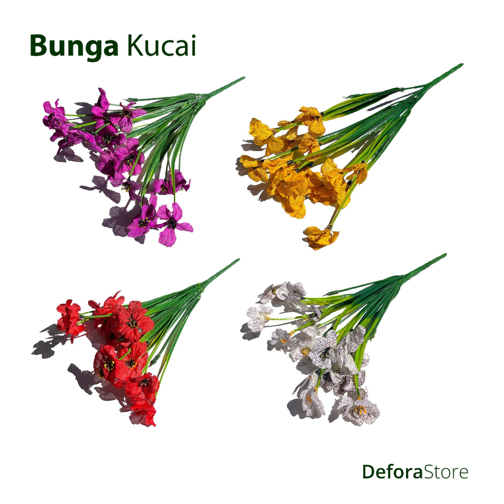 Jual Bunga Plastik Artificial Rumput Hias Kucai Kupu - Defora | Shopee ...