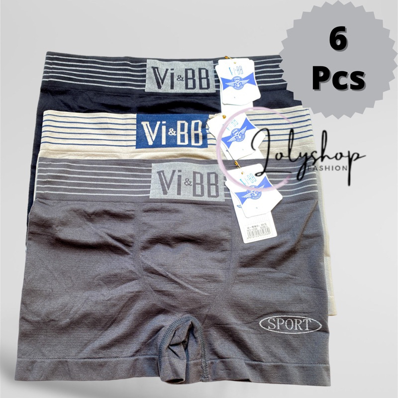 Jual 6 PCS - Boxer Vi & BB Rajut Pria Dewasa | Celana Dalam CD Seamless ...