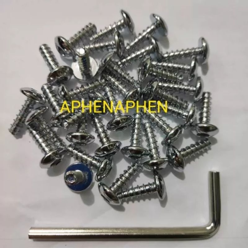 Jual BAUT BODY L4 STAINLISH 34pcs plus 1pc kunci L | Shopee Indonesia