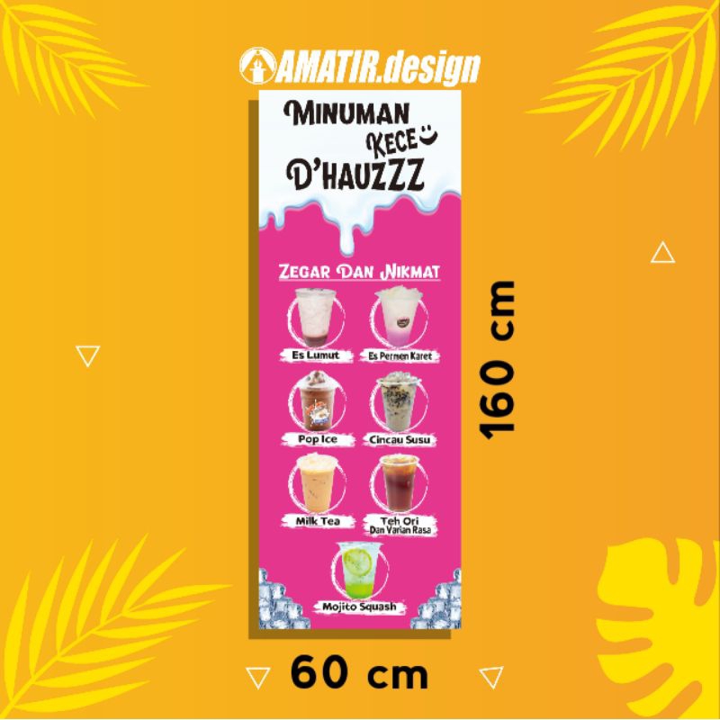 Jual BANNER MINUMAN KEKINIAN, BANNER ES (60x160 cm) | Shopee Indonesia