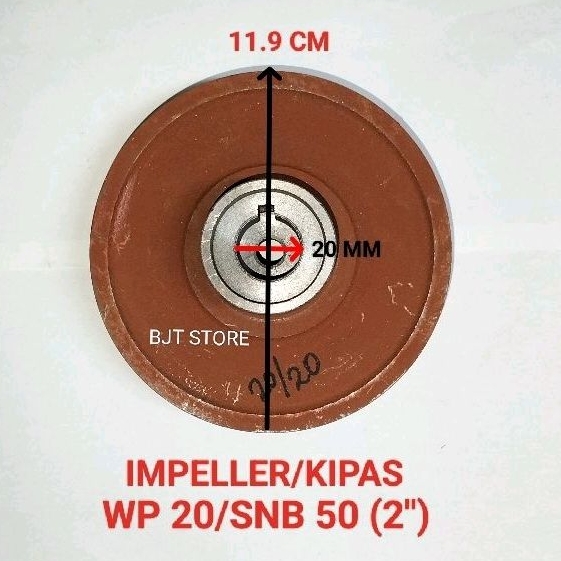 Jual Kipas/Impeller Mesin Pompa Air Alkon/Water Pump 2" WP 20/SNB 50 Model Spy 20MM 3Daun ...