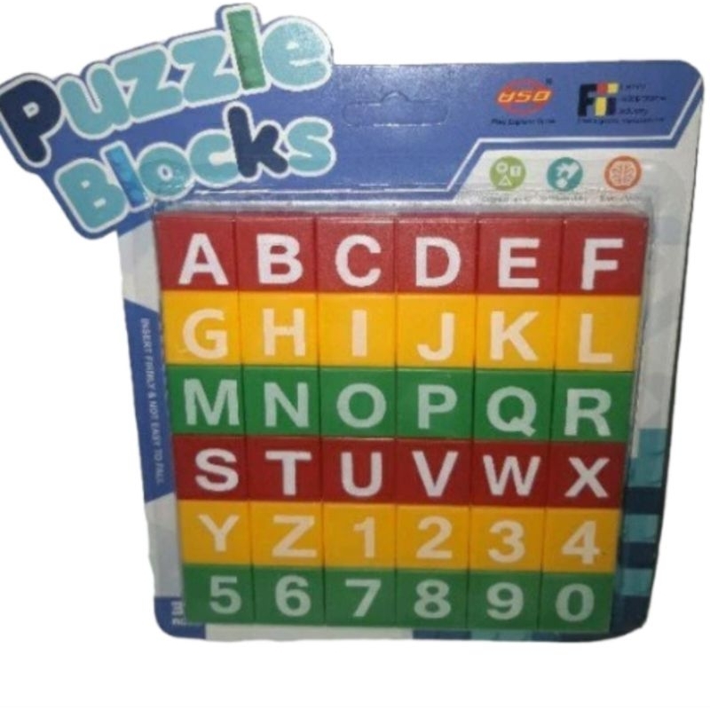 Jual Edukasi Puzzle Block Abjad Abc / Huruf Mainan Edukasi Pengenalan ...