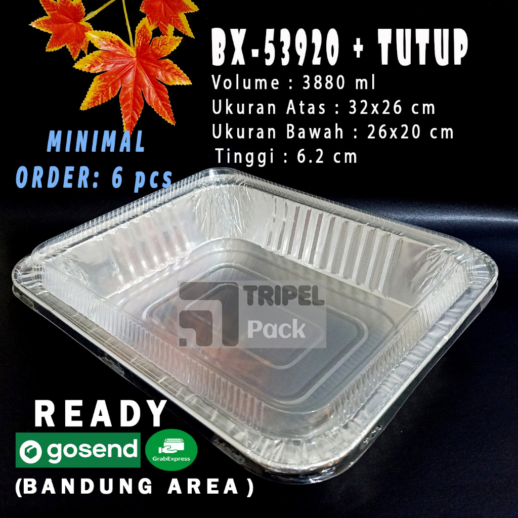 Jual Aluminium Foil Tray Besar BX-53920 + Tutup 32x26 cm isi 6 pcs ...