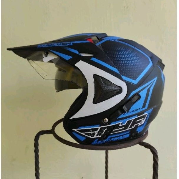Jual Helm Semi Cross Double Visor Standar SNI Trabas Supermoto Shocker ...