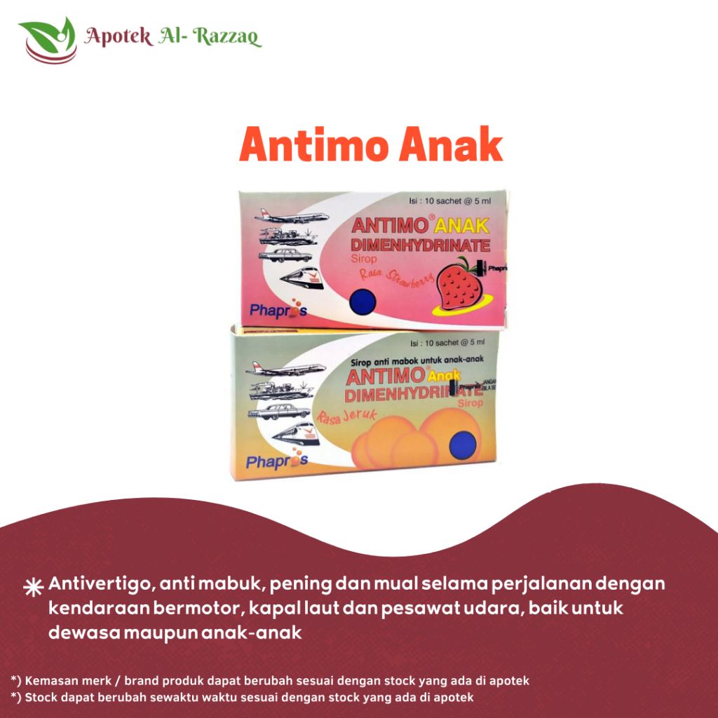 Jual Antimo Anak Sachet 5 ml - Anti Mabuk | Shopee Indonesia