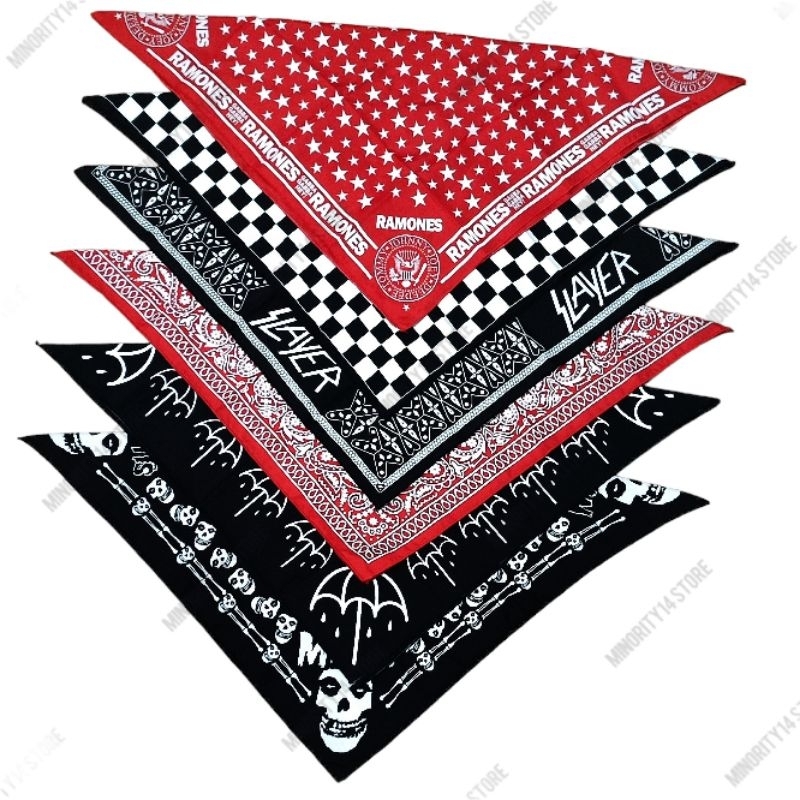 Jual Slayer Bandana Scraft band musik brand paisley retro oldskool ...