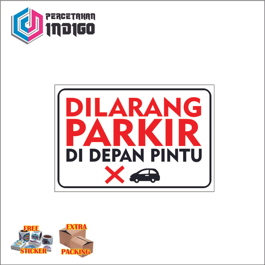Jual plat alumunium rambu rambu dilarang parkir di depan pintu type b ...