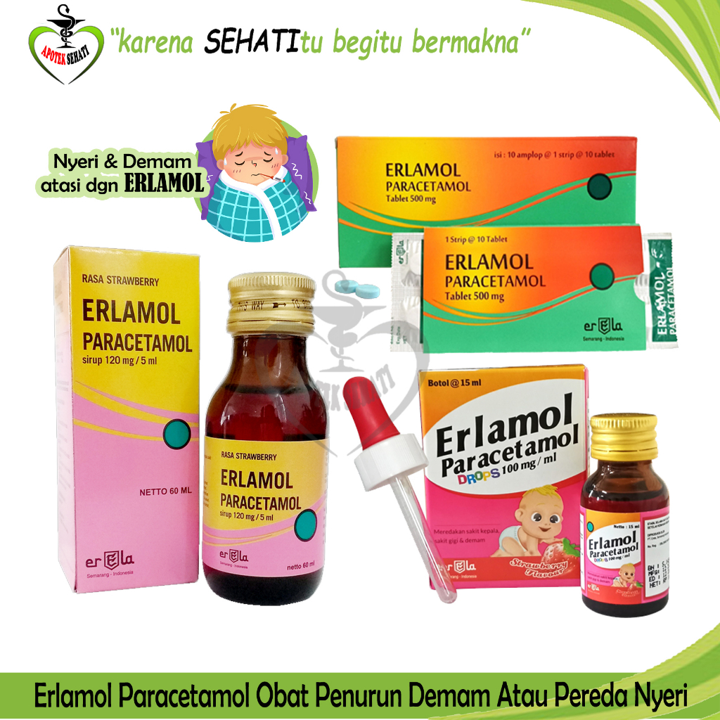 Jual Erlamol Tablet Paracetamol Obat Demam | Shopee Indonesia