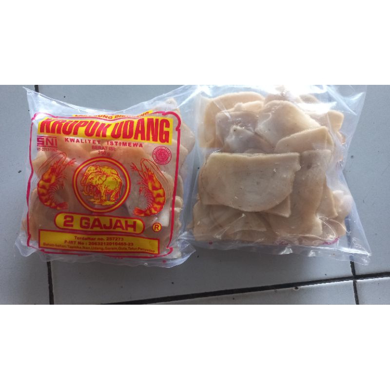 Jual kerupuk atau krupuk rasa udang besar cap 2 Gajah @250g | Shopee ...