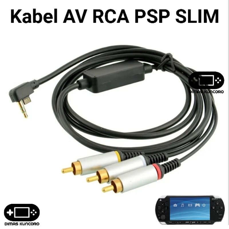 Jual Kabel AV RCA PSP SLIM cable audio video tv tabung 3 warna 2000 ...