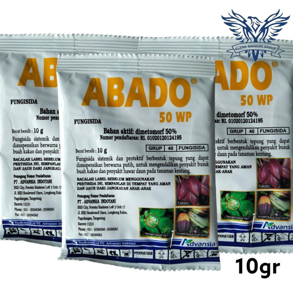 Jual ABADO 50WP 10gr Fungisida Sistemik Dimetomorf 50% Obat Busuk Daun ...