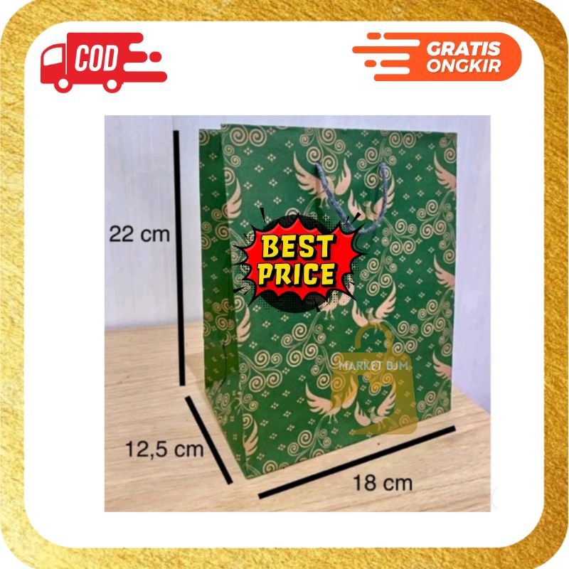 Jual MBJM - PAPER BAG BATIK 22x12.5x18 R5 TAS KADO BATIK | Shopee Indonesia