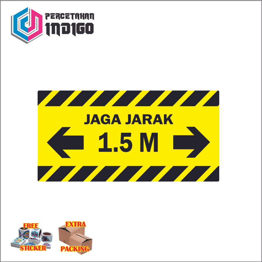 Jual plat alumunium rambu rambu jaga jarak 1.5 m | Shopee Indonesia