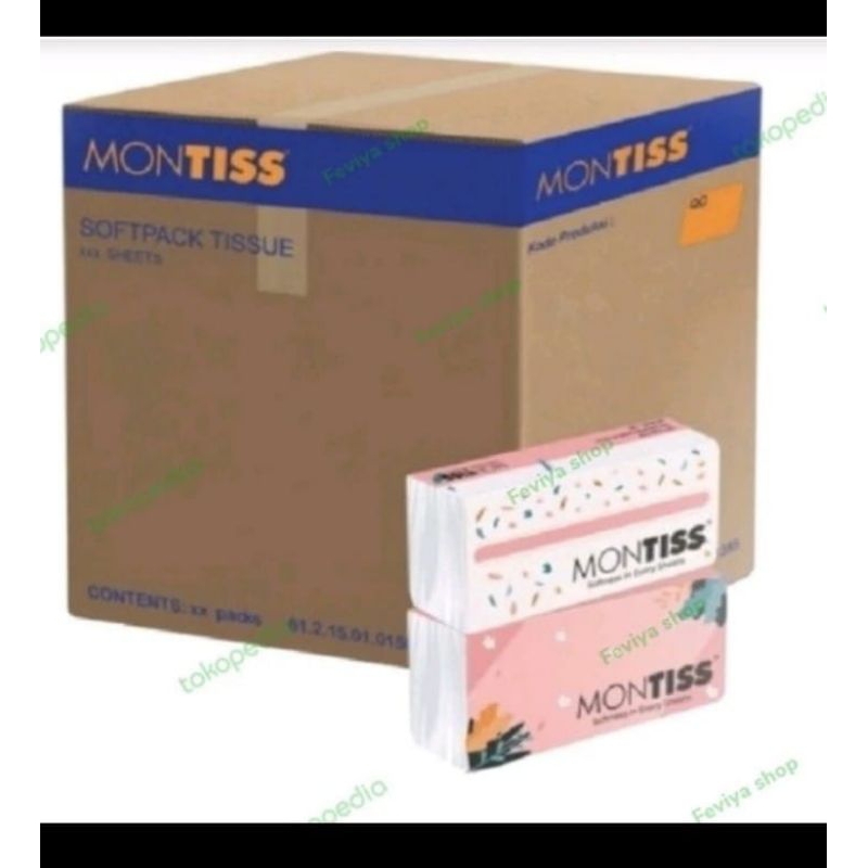 Jual Tissue Tisu Montiss 150 Sheet 2ply Facial Wajah 1 Dus Isi 48 Pack ...