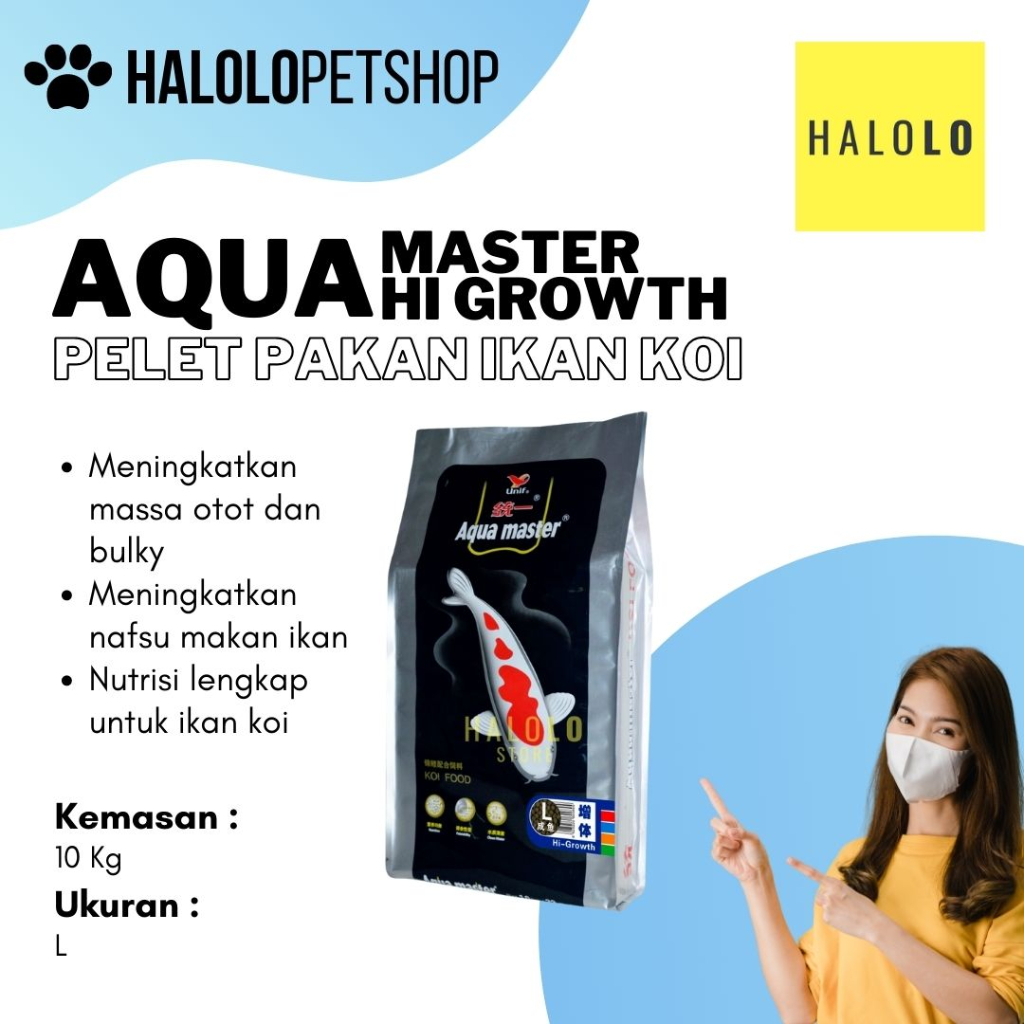 Jual Pelet Pakan Ikan Koi AQUA MASTER Fish Food Growth L/S 10 Kg ...
