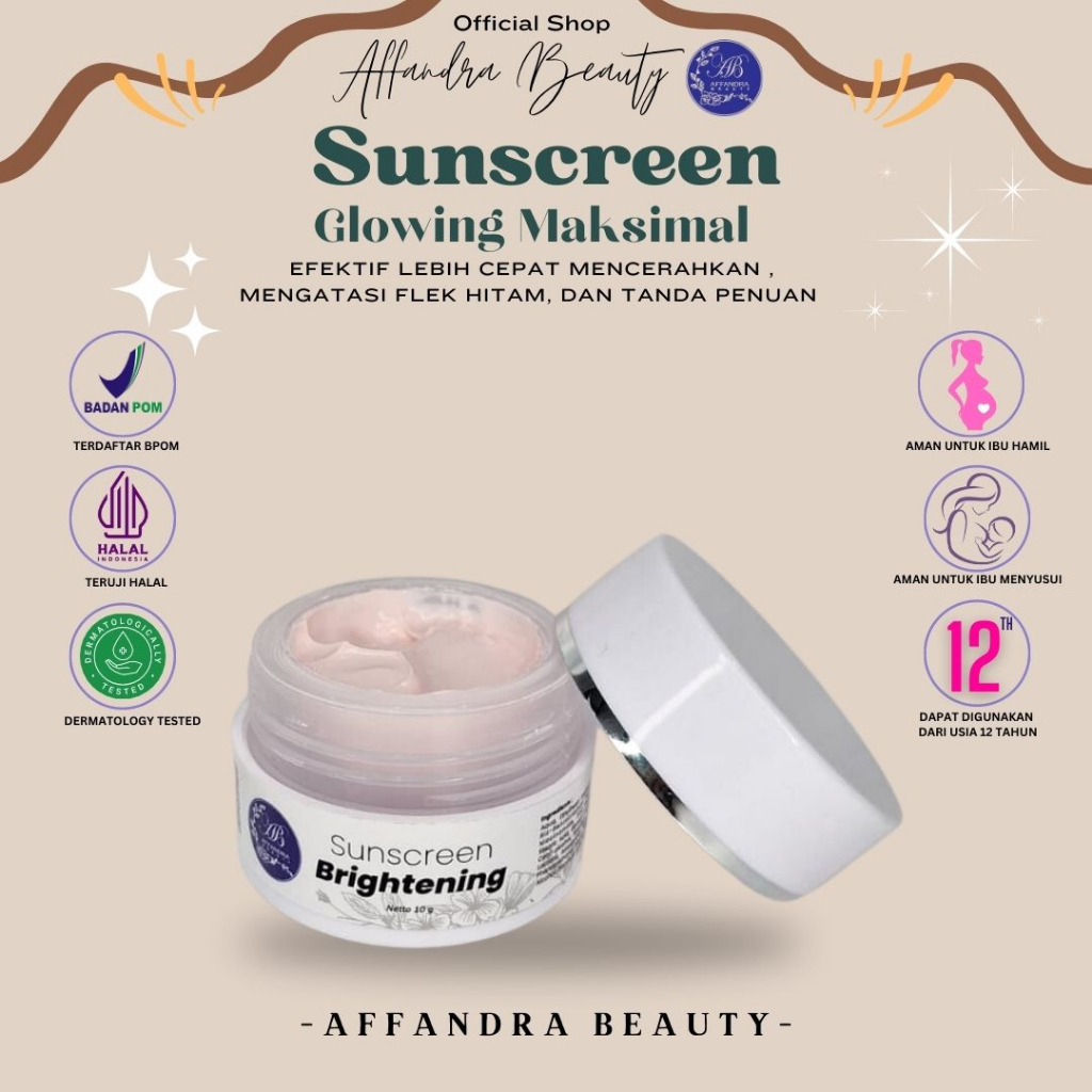Jual AFFANDRA BEAUTY - BRIGHTENING SUNSCREEN - SC | Shopee Indonesia