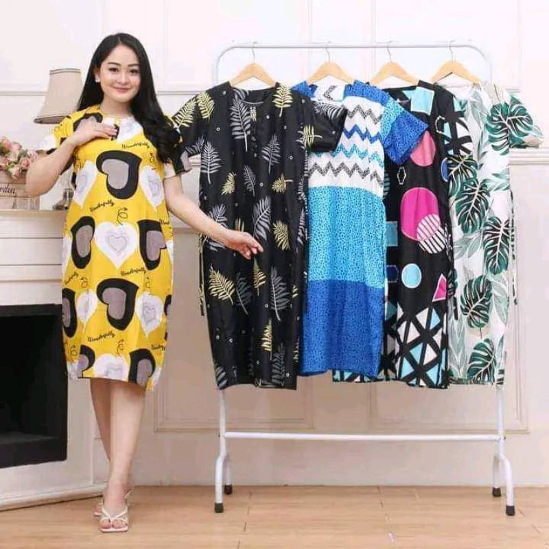 Jual daster wanita 100 ribu/5pcs daster kancing tali pinggang | Shopee ...