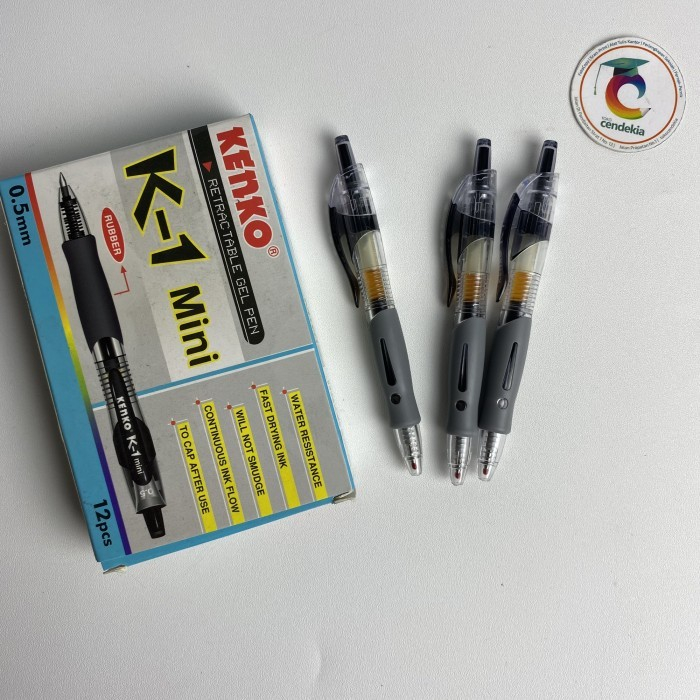 Jual Pulpen KENKO K1 mini Gel Warna Hitam 0.5mm - 12 pcs | Shopee Indonesia