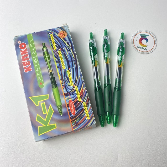 Jual Pulpen KENKO K1 Gel Warna Hijau 0.5mm - 12 pcs | Shopee Indonesia