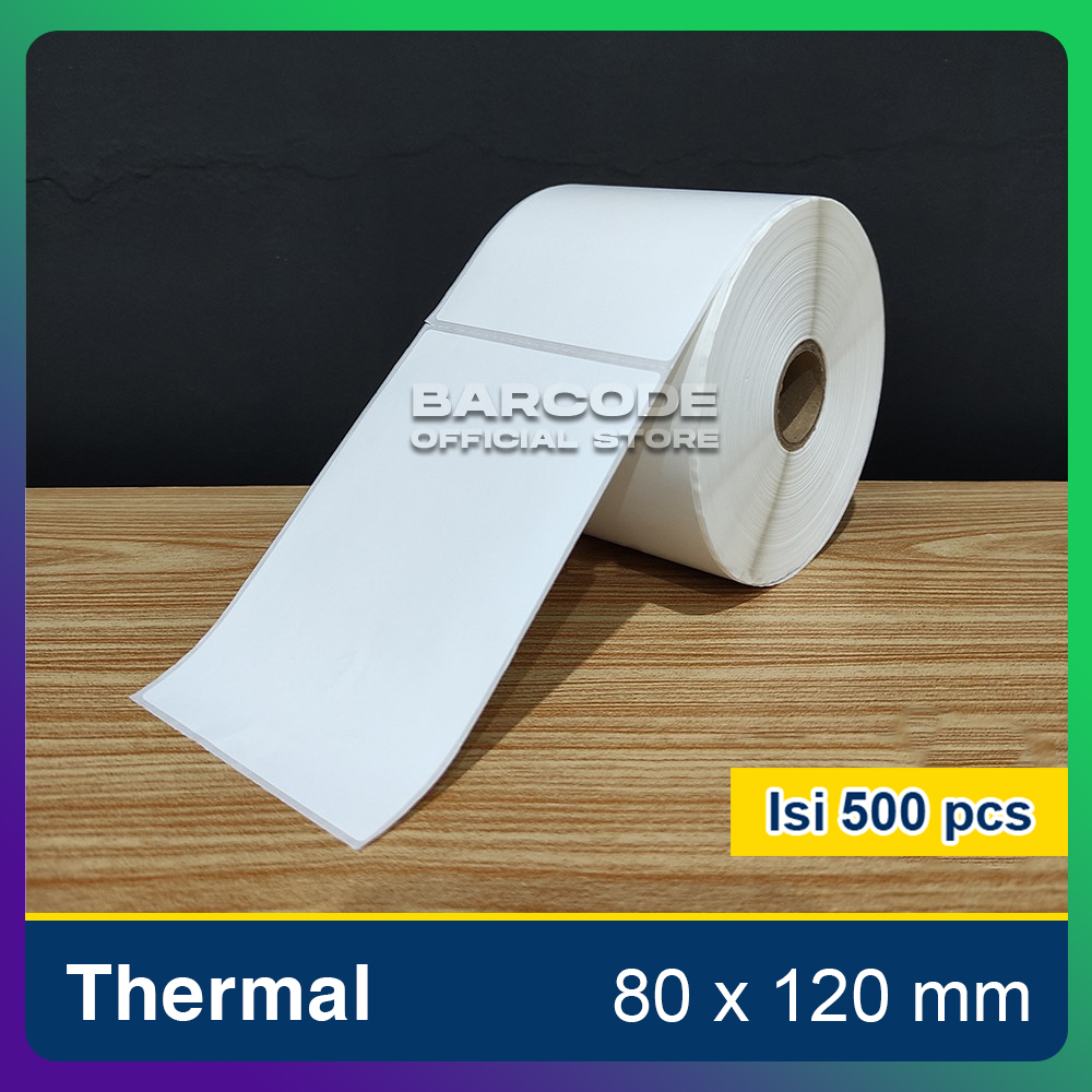 Jual Kertas Label Termal Printer Barcode 80 x 120 / 80x120 mm Isi 500Pcs | Shopee Indonesia