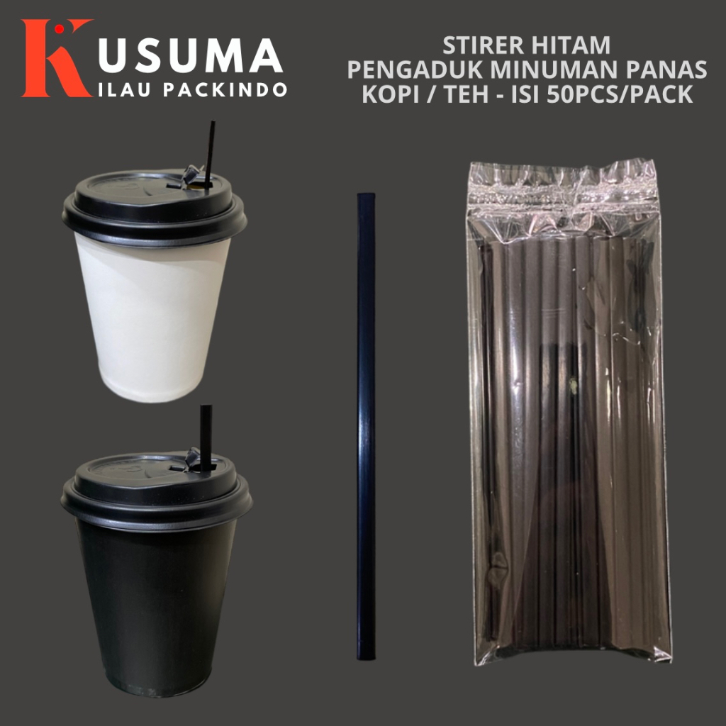 Jual STIRRER SEDOTAN PIPIH HITAM PENGADUK KOPI TEH MINUMAN PANAS ISI ...