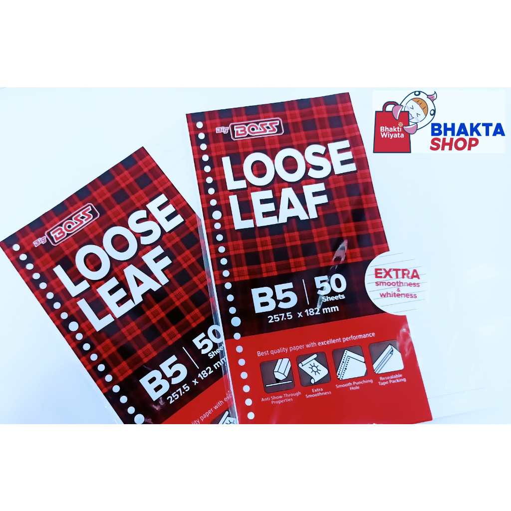 Jual KERTAS BINDER / LOOSE LEAF (BIG BOSS, B5 /257,5 X 182 MM ) (PACK (50 PCS ) | Shopee Indonesia