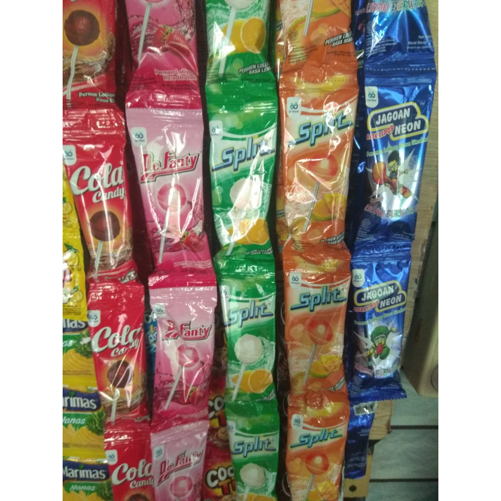 Jual { 1 Pack isi 30 biji } PERMEN DeFanty, Split, Jagoan Neon, Cola ...
